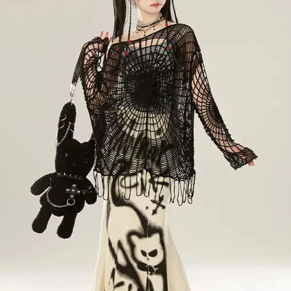 Women's Spider Web Top – Gothic Mania