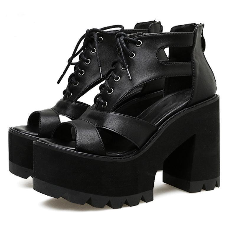 Gothic Platform Sandals Gladiator Shoes – Gothic Mania
