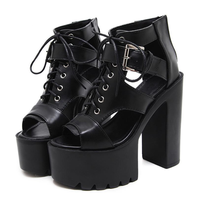Gothic Platform Shoes Summer Gladiator Sandals – Gothic Mania